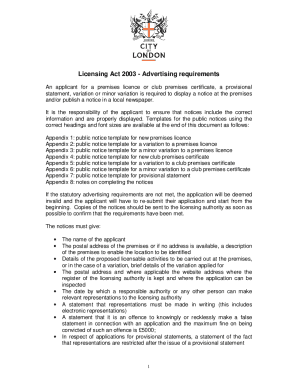 Fillable Online Premises Licence and Club Premises Certificates Fax ...