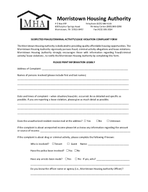 Fillable Online List of Tenant Charges Fax Email Print - pdfFiller