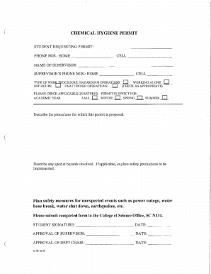 Fillable Online This is a template Chemical Hygiene Plan that will ...