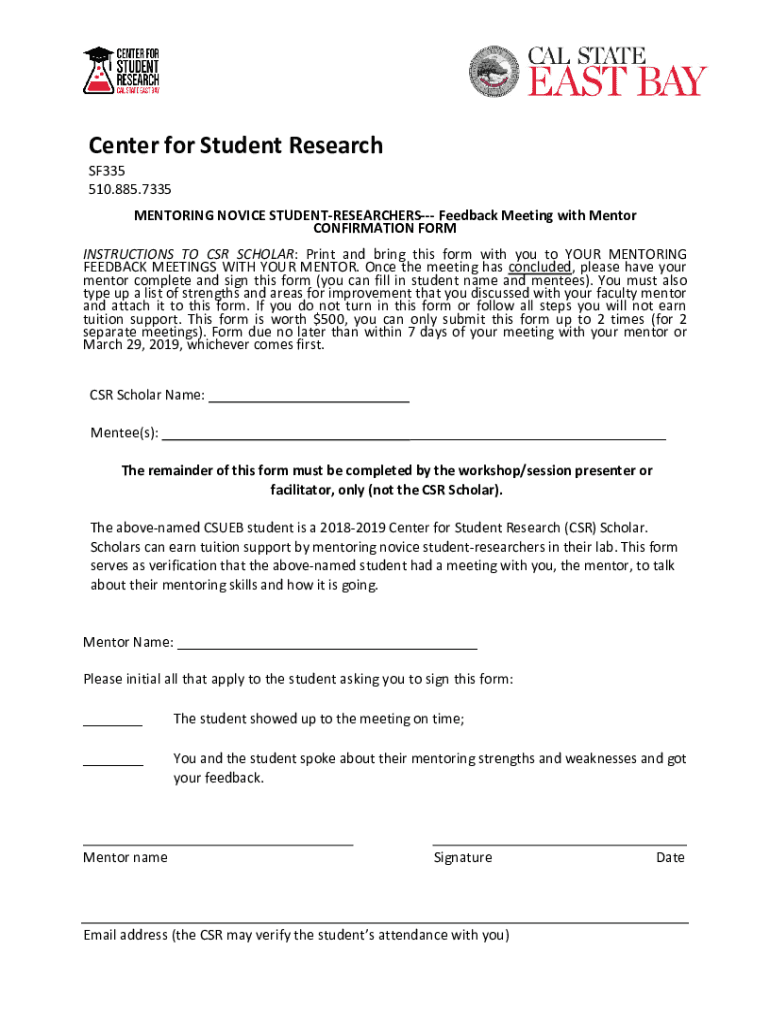 Fillable Online CRS College Student Network Mentor and Mentee Spotlight Fax Email Print - pdfFiller