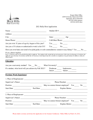 Fillable Online Rally Host Application Fax Email Print - pdfFiller