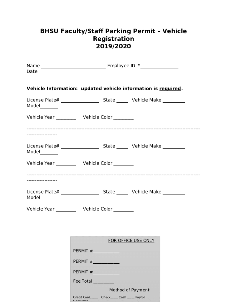 Parking - Black Hills State University Doc Template | pdfFiller