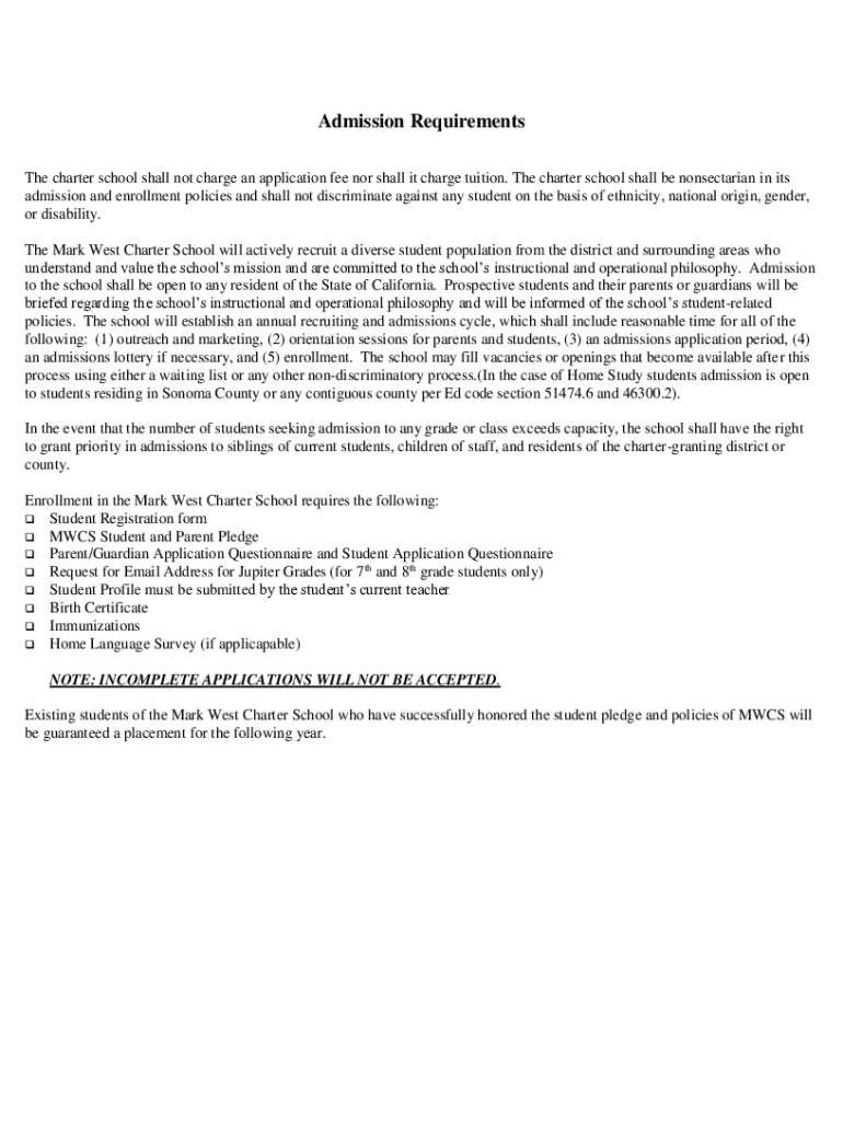 Fillable Online student application,enrollment,and public random ...