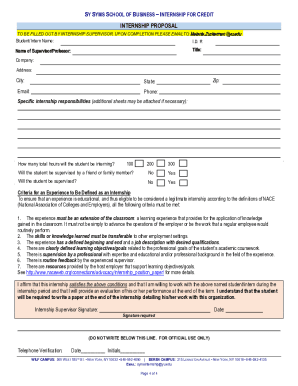 Fillable Online INTERNSHIP PROPOSAL Fax Email Print - pdfFiller