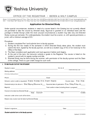 Fillable Online Application for Directed Study Fax Email Print - pdfFiller