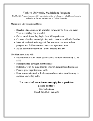 Fillable Online A Key Difference Between The Madrich and Madricha ...