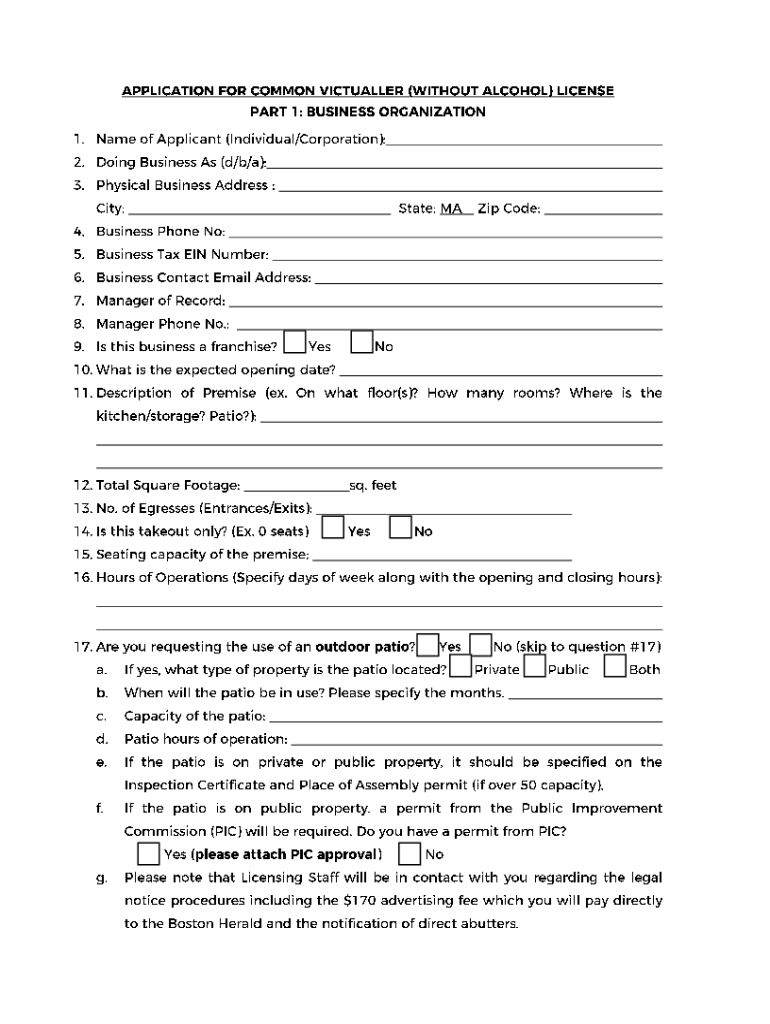 Fillable Online Licensing Board for the City of Boston - Idea Space Fax Email Print - pdfFiller