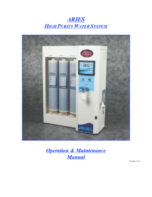 Fillable Online High Purity Water System Installation & Operation ...