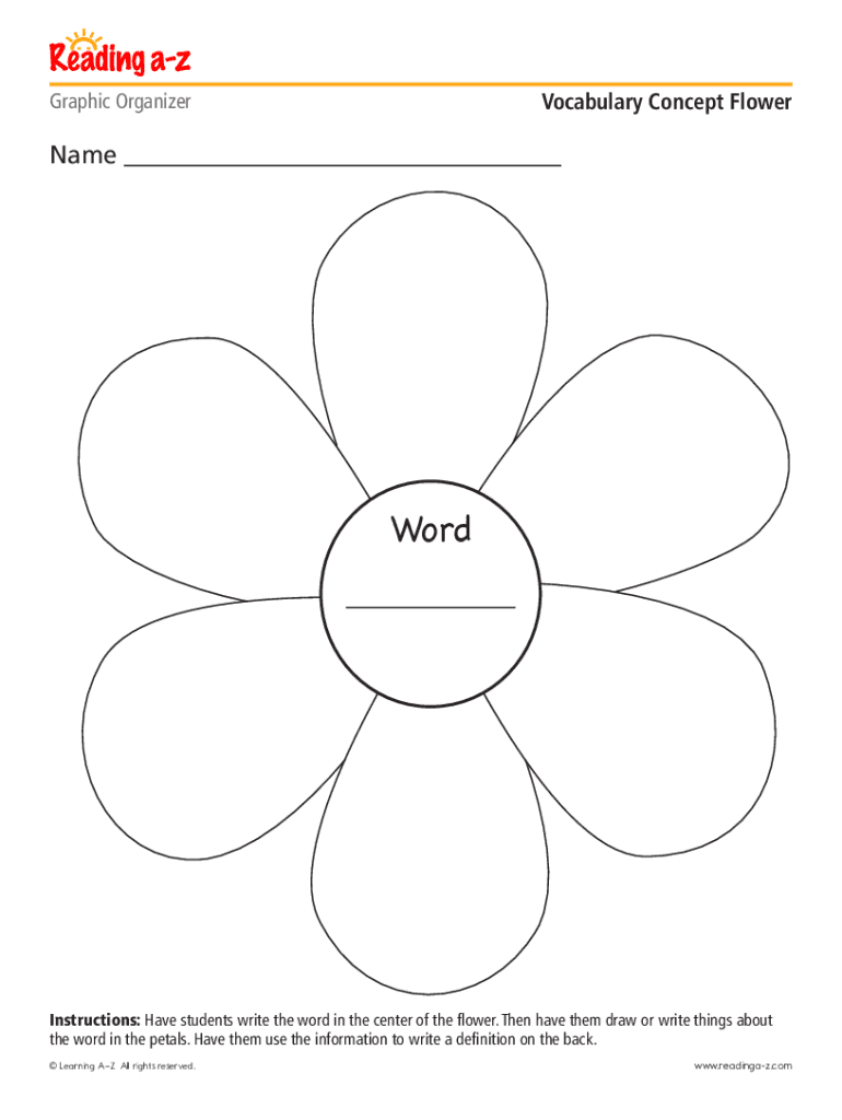 Flower Graphic Organizer Template - Fill Online, Printable, Fillable ...