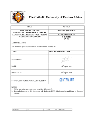 Fillable Online Here is... - The Catholic University of Eastern Africa ...
