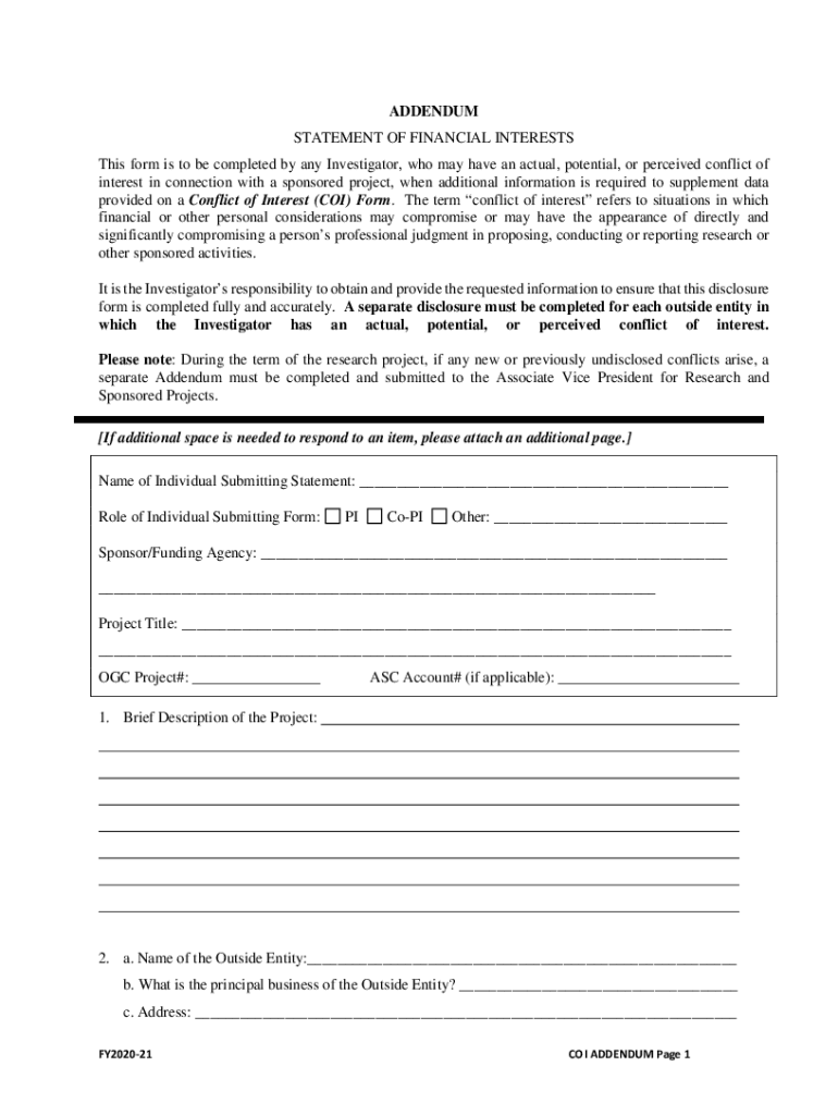 Fillable Online COI Disclosure Requirements Comparison - UC Berkeley Fax Email Print - pdfFiller