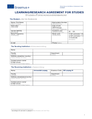 Fillable Online LEARNING AGREEMENT FOR STUDIES Academic Year ... Fax Email Print - pdfFiller