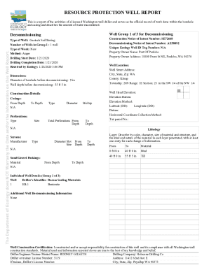 Fillable Online Resource Protection Well Report Fax Email Print - pdfFiller