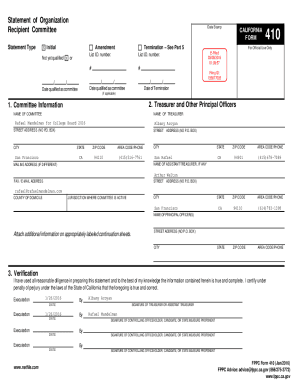 Fillable Online Candidate Statement of Organization Fax Email Print ...