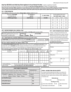 Fillable Online Nutrition Services - CUSD / Meal Application SY 22-23 ...