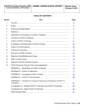 Fillable Online Model COVID-19 Prevention Program (CPP) - K-12 Schools ...