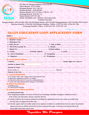 Fillable Online ollin education loan application form Fax Email Print ...