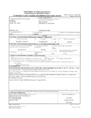 Fillable Online standard flood hazard determination form (sfhdf) Fax ...