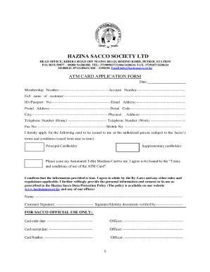 Fillable Online atm card application form Fax Email Print - pdfFiller