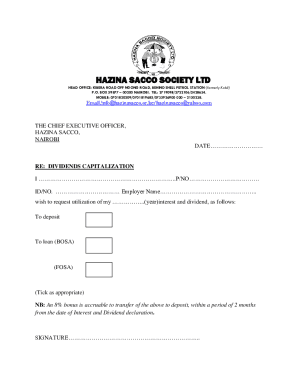 Fillable Online Dividends Capitalization Form Fax Email Print - pdfFiller