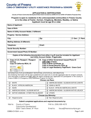 Fillable Online Emergency Utility Assistance Program for Fresno County ...