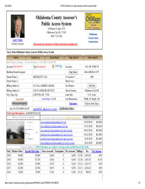 Fillable Online WP50 Oklahoma County Assessor Real Account Detail Fax ...
