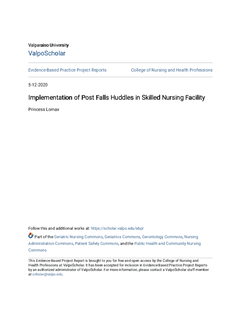 Fillable Online scholar valpo The impact of post-fall huddles on ...