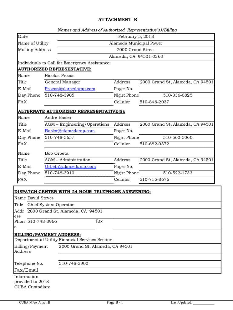 Fillable Online ATTACHMENT B Fax/Email Fax Email Print - pdfFiller
