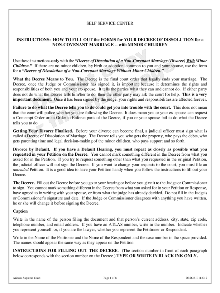 Fillable Online How to fill out the forms for your decree of ...