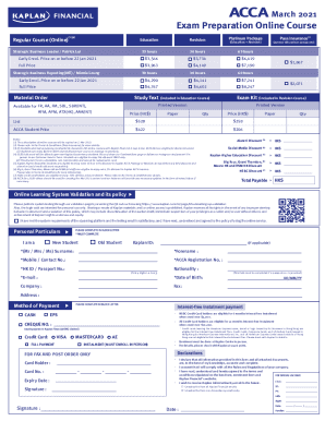 Fillable Online ACCA & FIA - CBE Enrolment Form Fax Email Print - pdfFiller