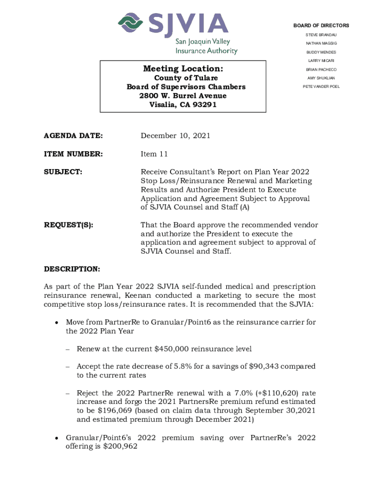 Fillable Online www2 co fresno ca Item 11 - Staff Rpt - Stop Loss ...