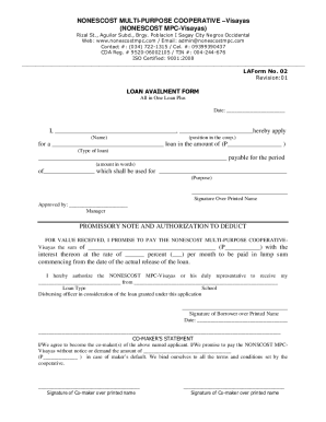 Fillable Online Loan Availment Form Fax Email Print - pdfFiller