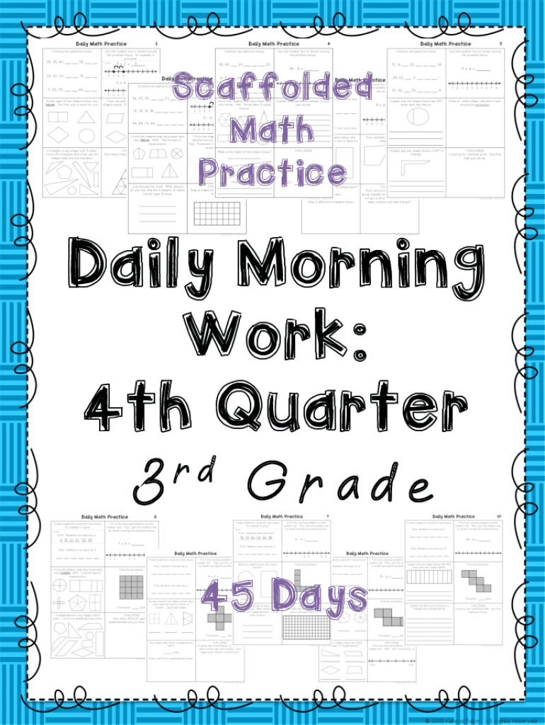Fillable Online 3rd Grade Daily Math Practice / Math Morning Work Fax ...