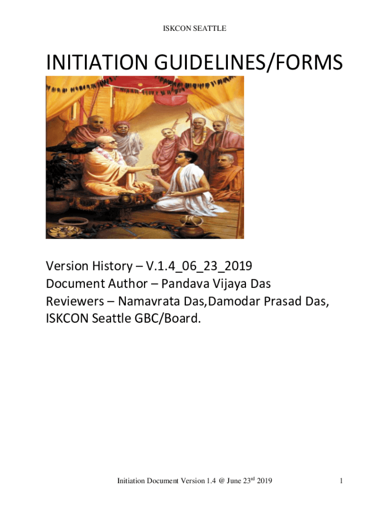 Fillable Online INITIATION GUIDELINES/FORMS Fax Email Print - pdfFiller