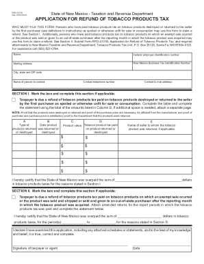 Fillable Online Taxation and Revenue Department - APPLICATION FOR ...