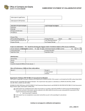 Fillable Online Statement of Collaborative Intent (Letter of Commitment ...