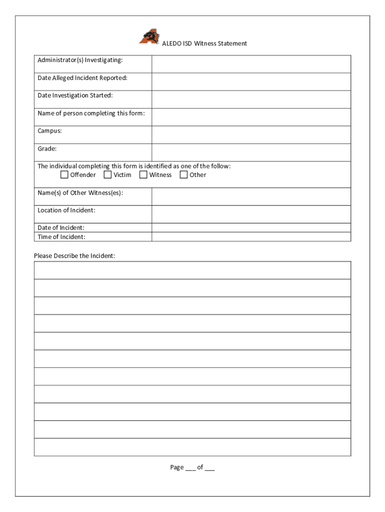 Fillable Online Witness Statement- Handwritten.pdf Fax Email Print - pdfFiller