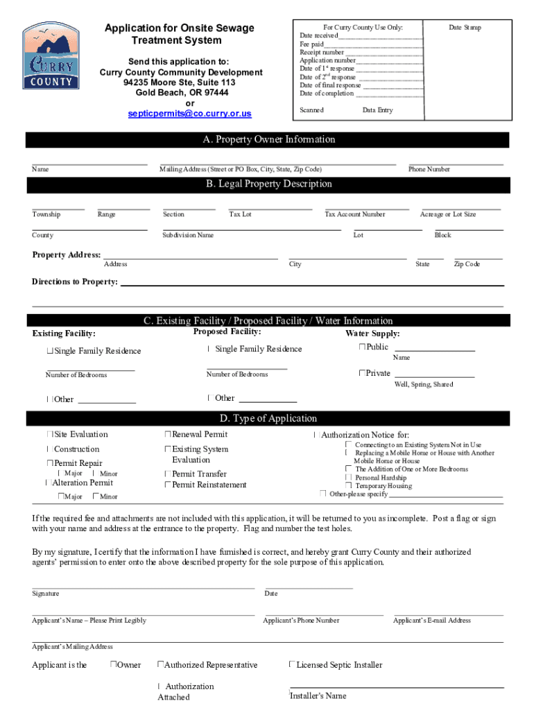 Fillable Online Alteration Permit Guide for Septic Systems - Harney ...