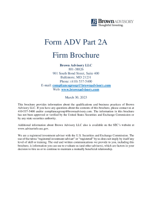 Fillable Online (PDF) Form ADV Part 2A Firm Brochure - Brown Advisory ...