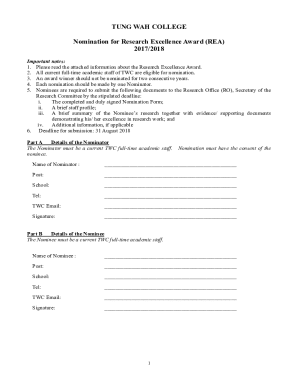 Fillable Online Research Achievement Awards - The University of ...