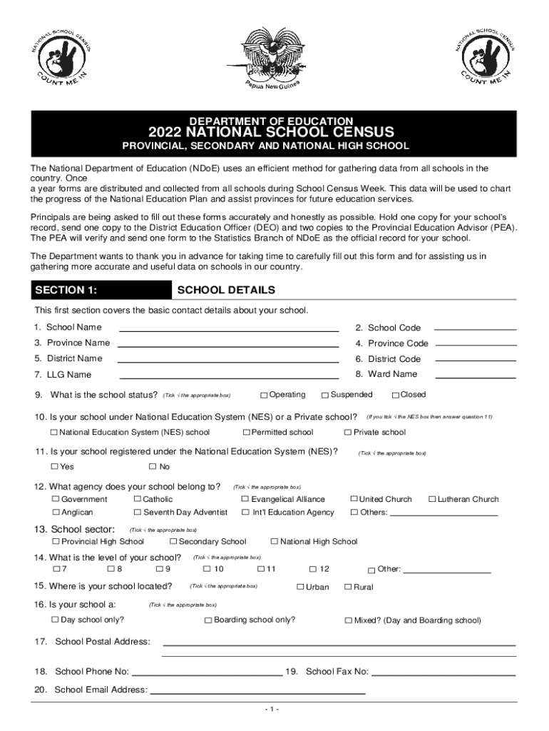 Fillable Online 2022 Elementary School Census Form Fax Email Print ...