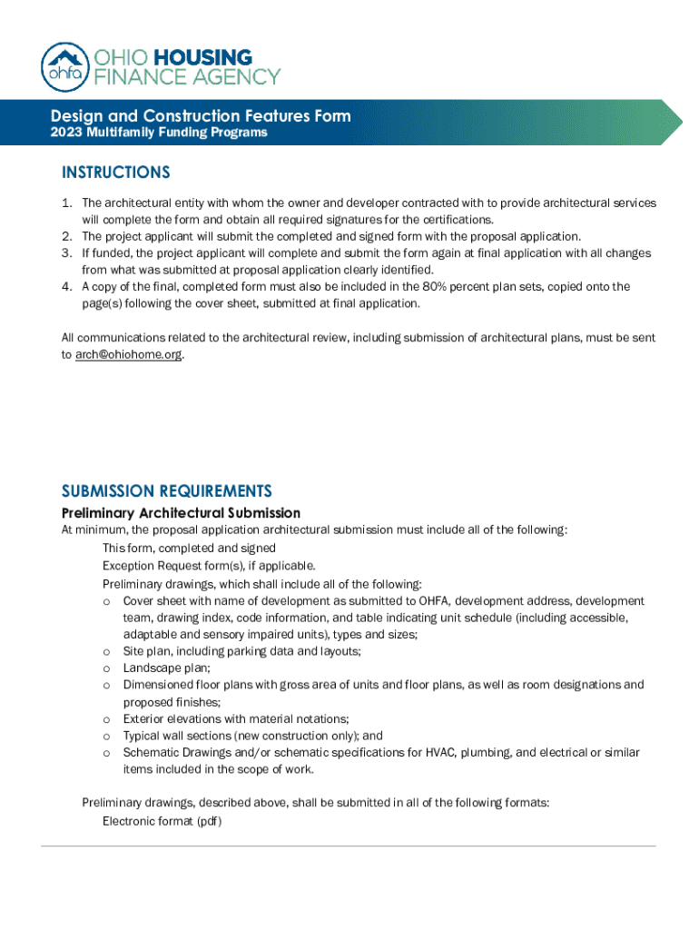 Fillable Online Design and Construction Features Form 2022 Multifamily ...
