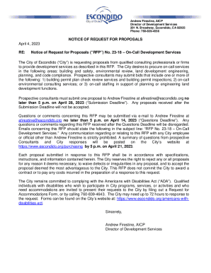 Fillable Online Notice of Request for Proposals (RFP) No. 23-18 Fax ...