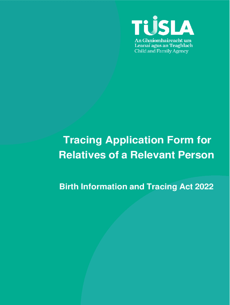 Fillable Online Tracing Application Form for Relatives of a Relevant ...