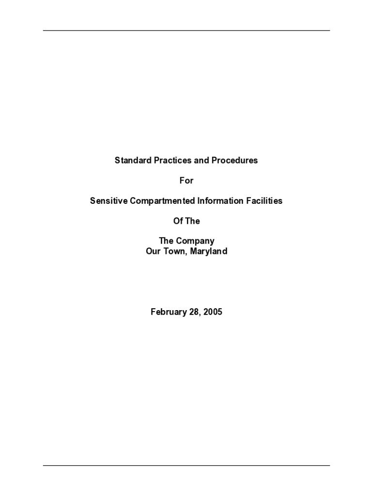 Fillable Online Standard Practices and Procedures For Sensitive ...