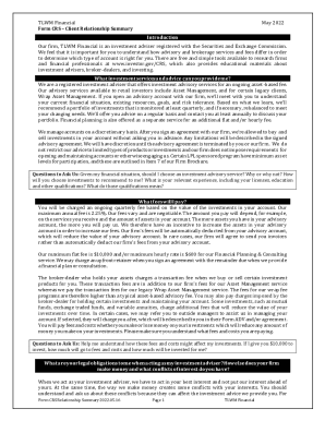 Fillable Online Form CRS: Relationship Summary Fax Email Print - pdfFiller