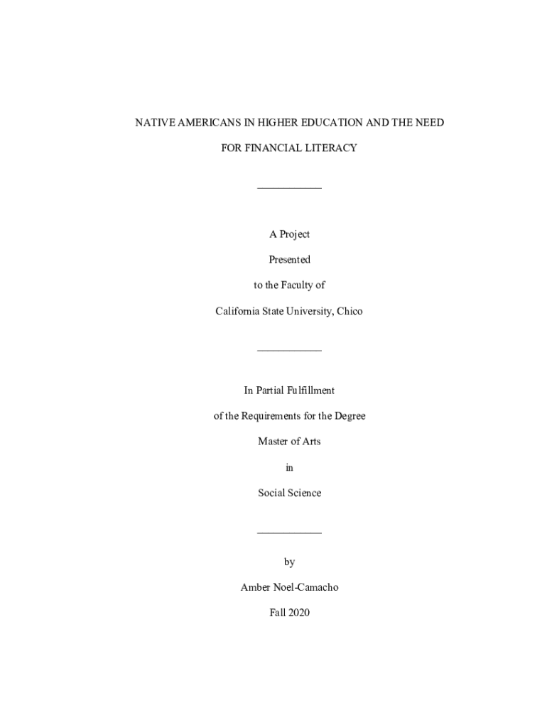 Fillable Online Native Americans in higher education and the need for ...