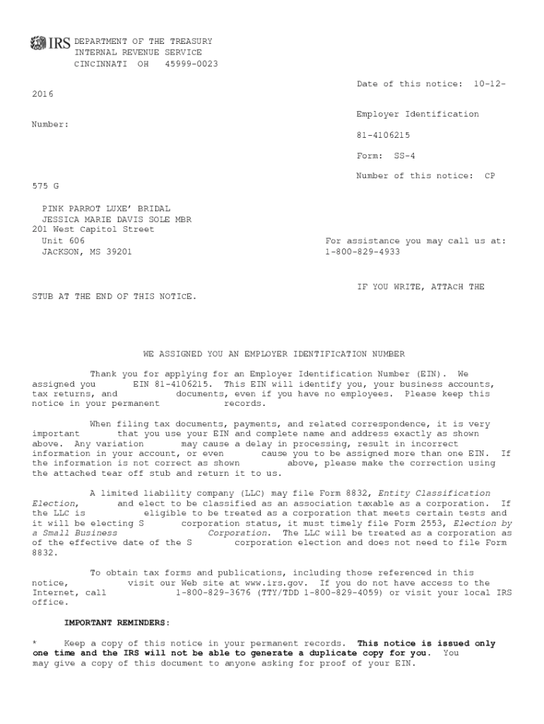 IRS Form SS-4 - Blank Fillable Template | Fill Out, Print & Download ...