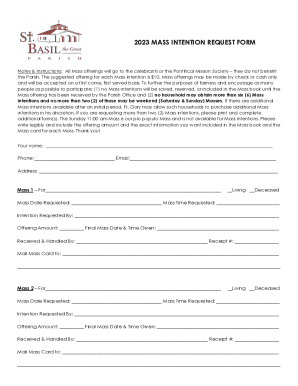Fillable Online Mass+Intention+Request+Form+2023. ... Fax Email Print ...