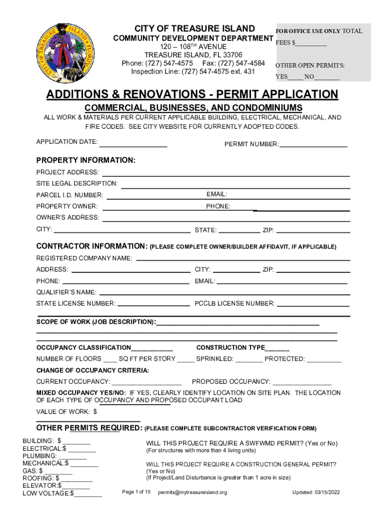 Fillable Online city of treasure island community development ...